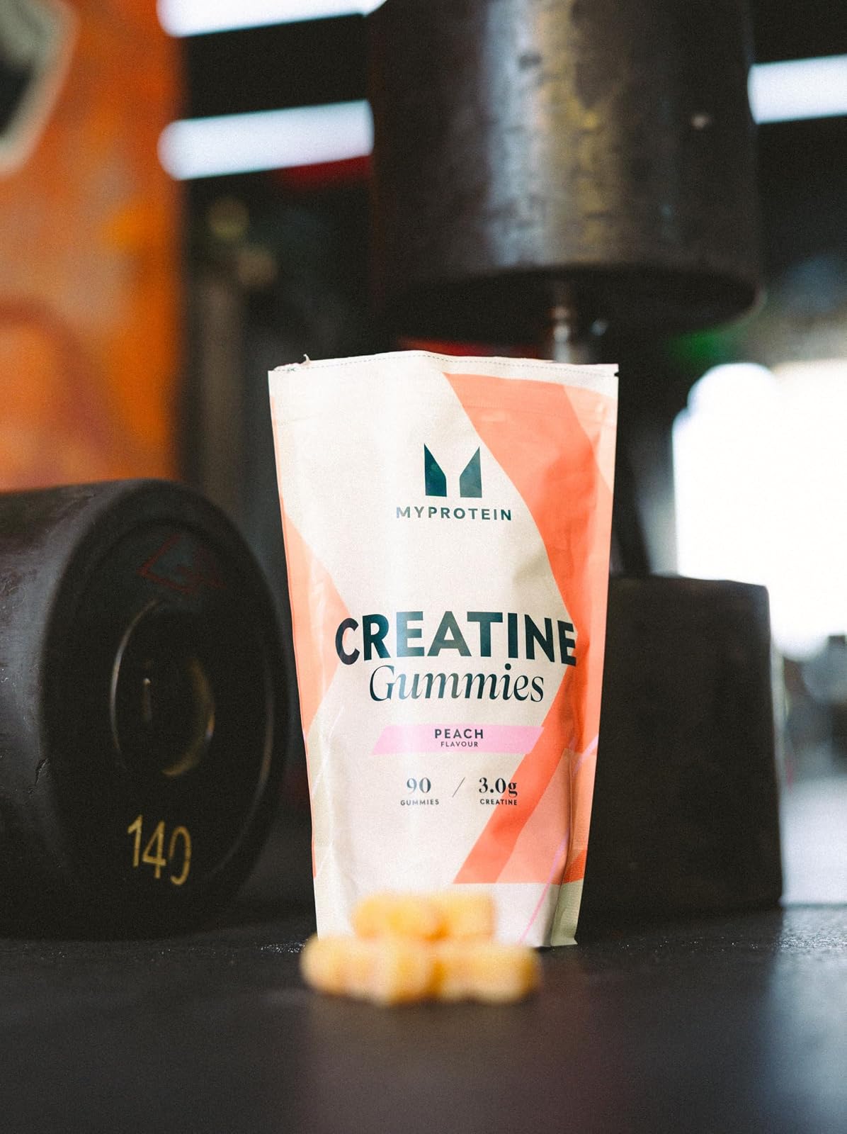 Peach flavoured creatine gummies