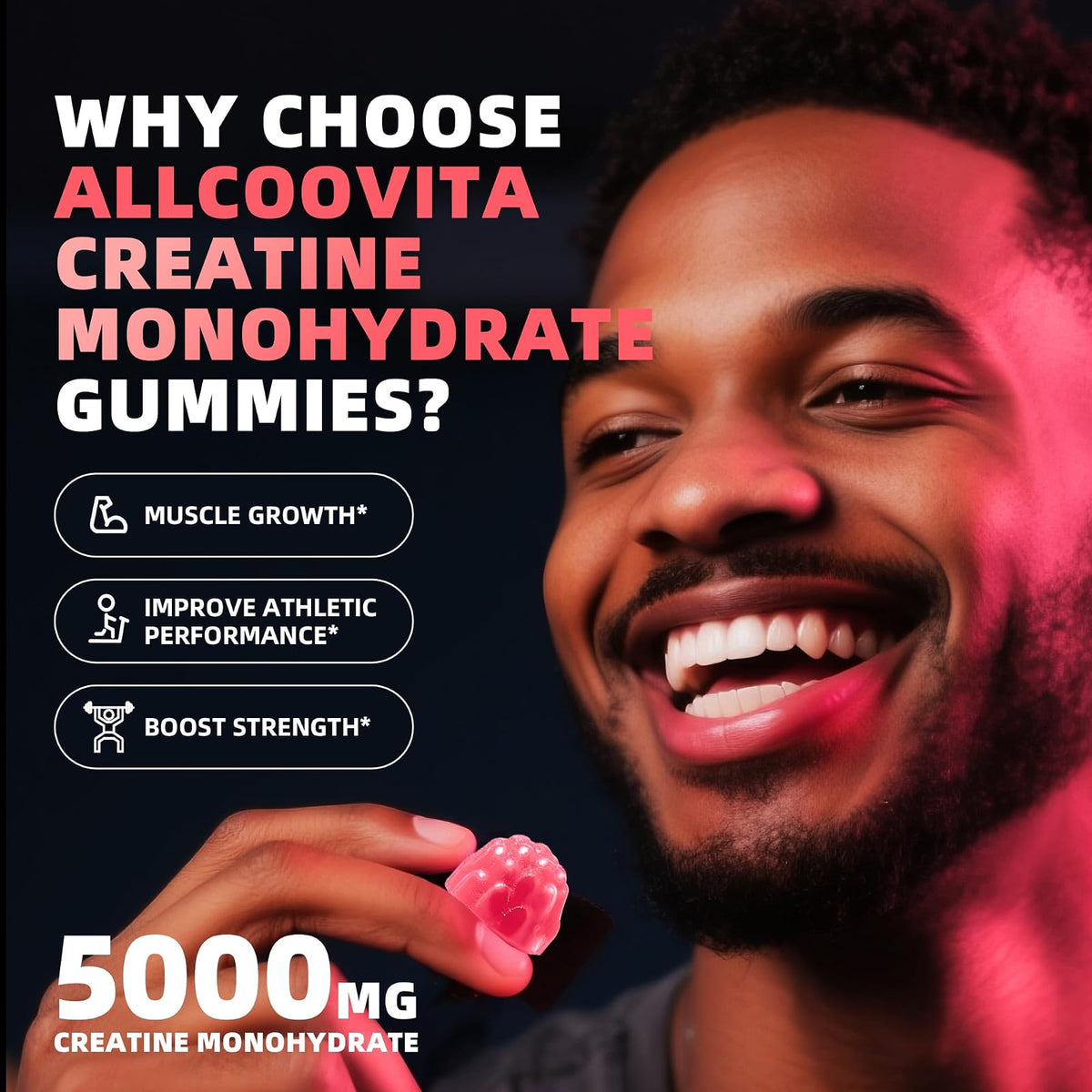 Peach flavoured creatine monohydrate gummies
