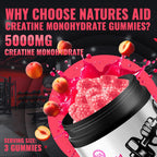 Peach flavoured creatine monohydrate supplement