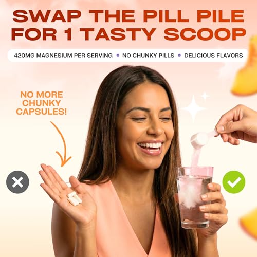 Peach-flavoured magnesium glycinate for easy mixing