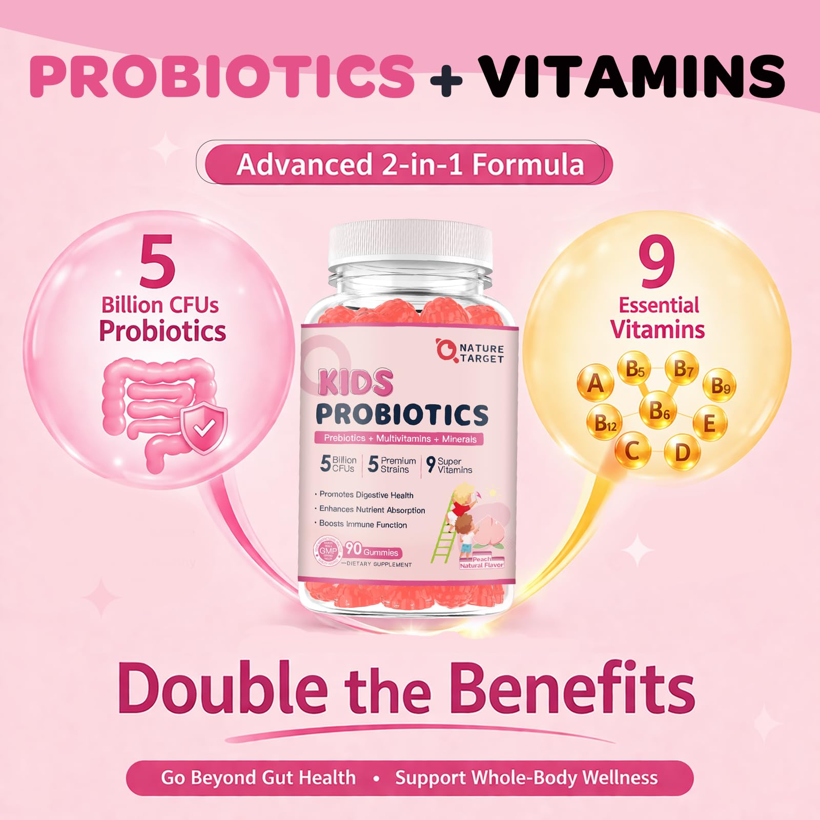 Peach flavoured multivitamin for kids