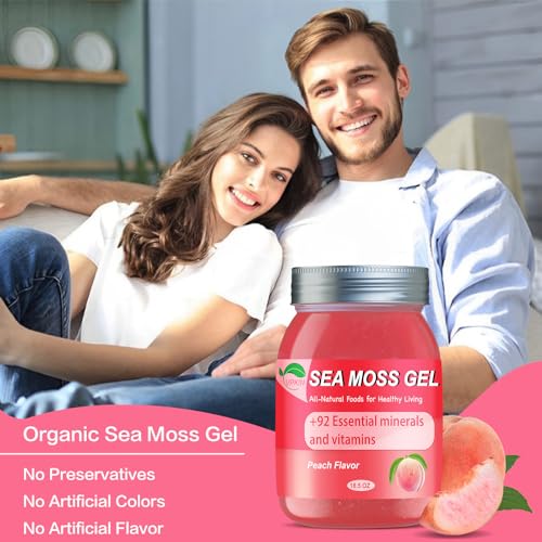 peach-flavoured sea moss gel supplement