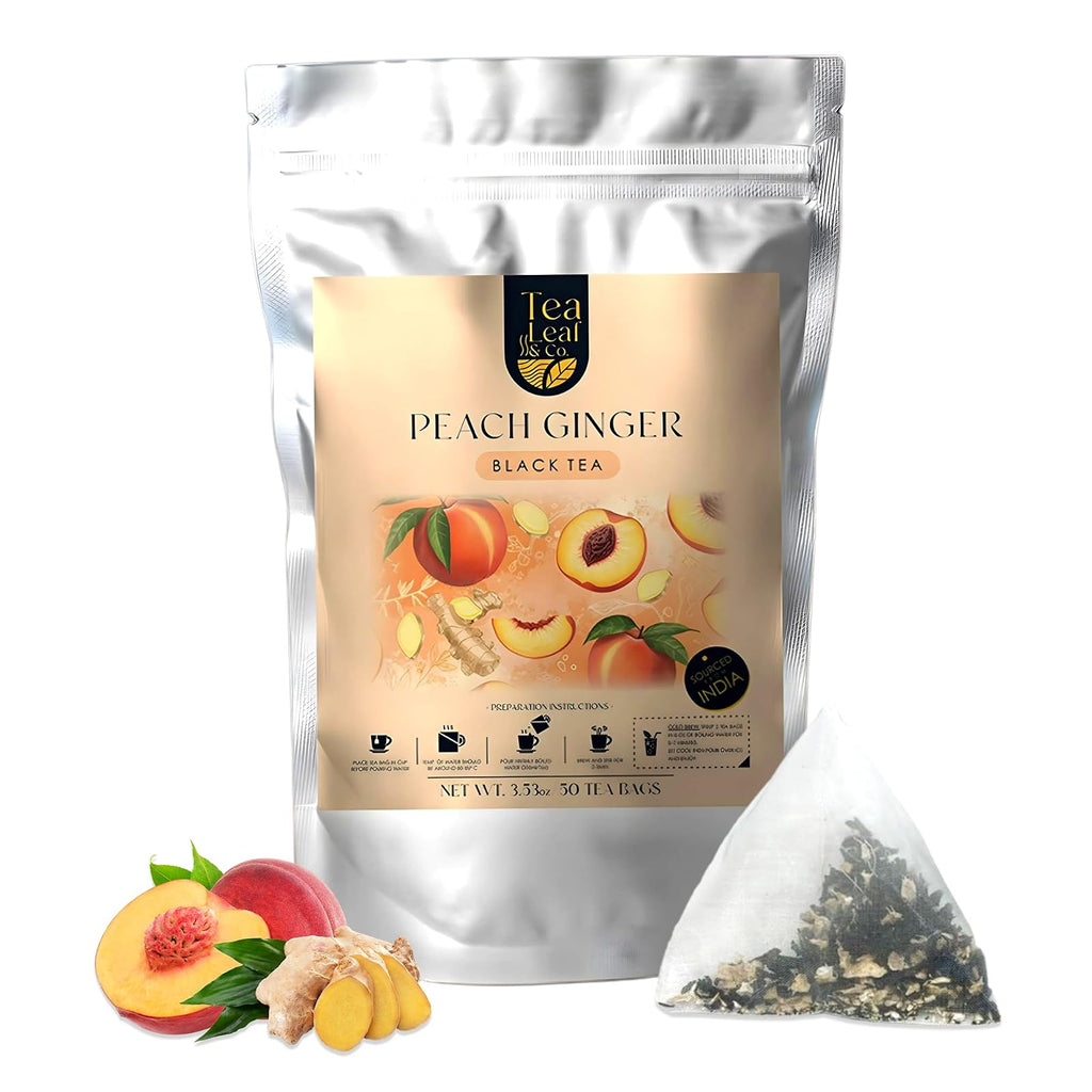 Peach ginger black tea bags