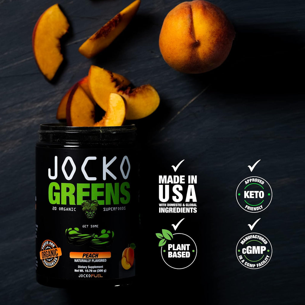 peach greens powder for energy boost
