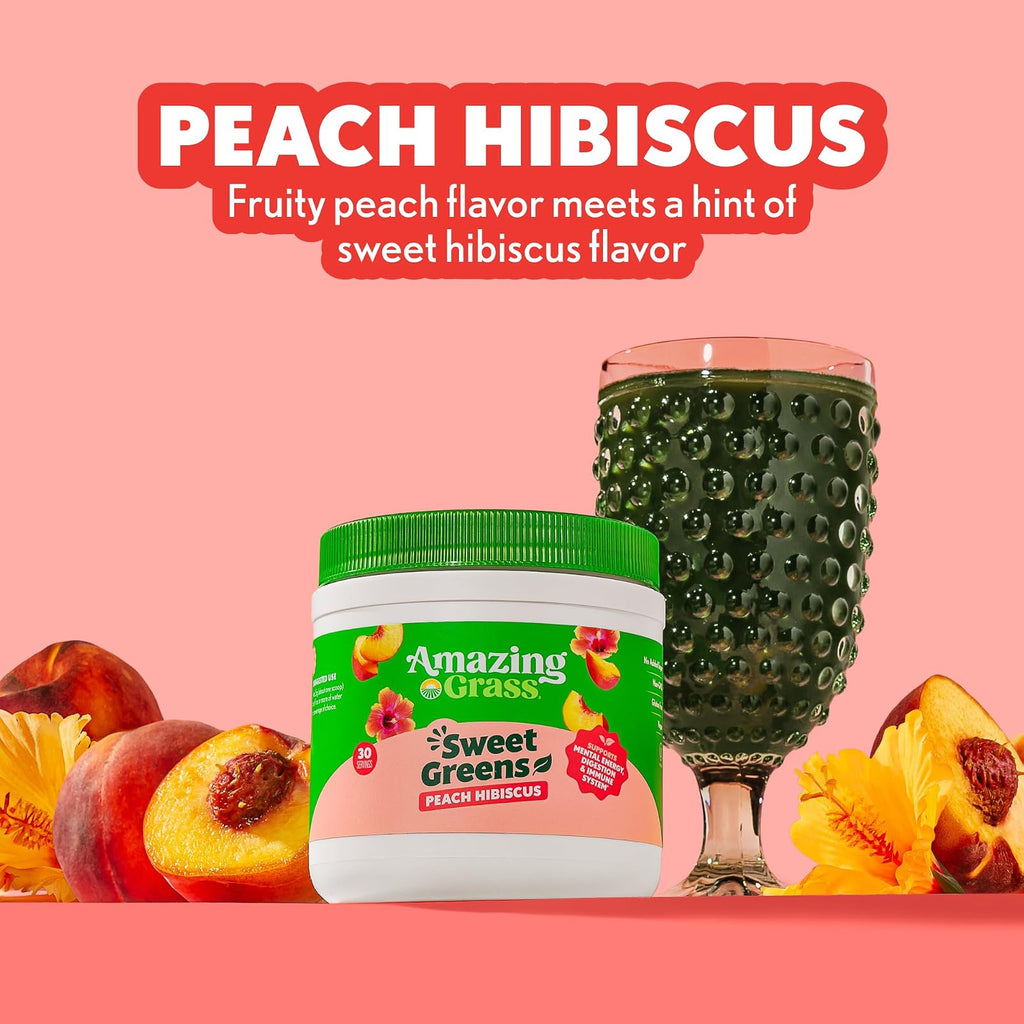 Peach Hibiscus greens powders for smoothies