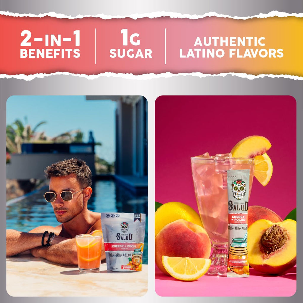 Peach lemonade focus drink for athletes
