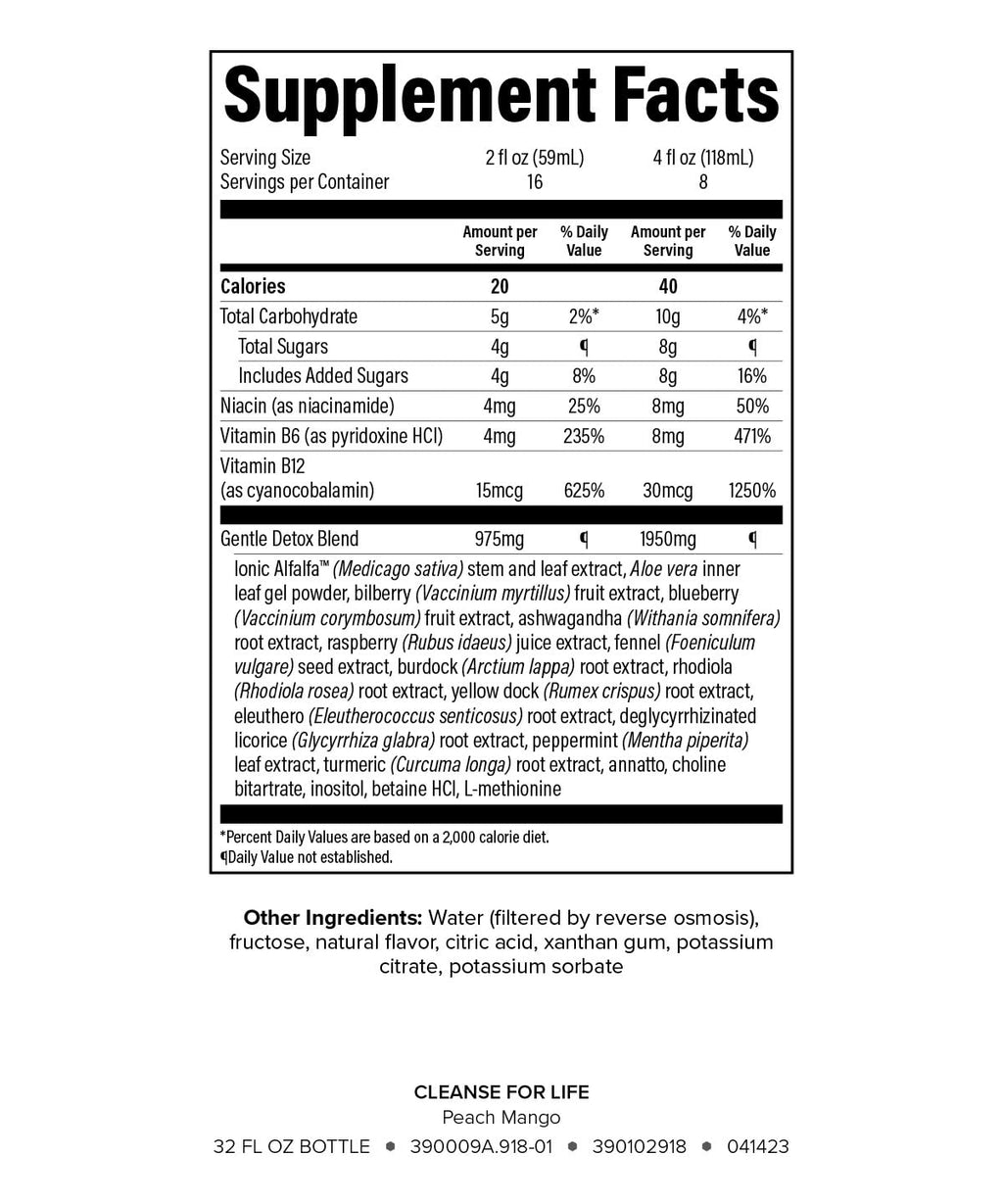 Peach mango antioxidant cleanse beverage