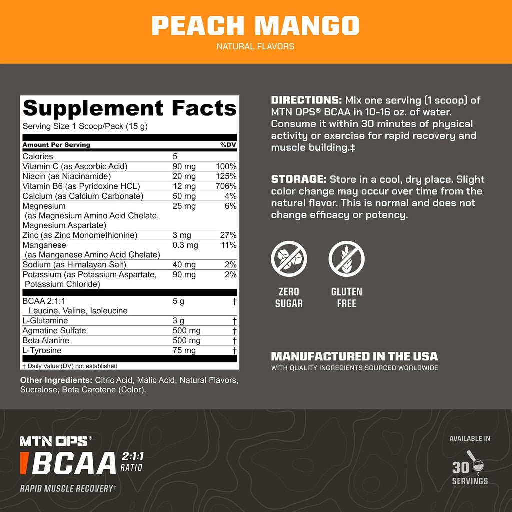 Peach mango BCAA amino acids supplement