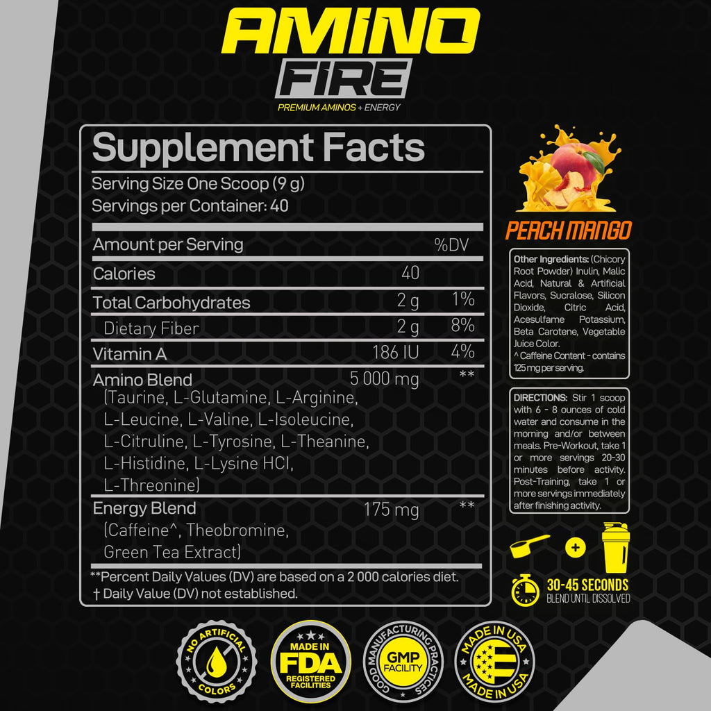 Peach mango BCAA powder for energy