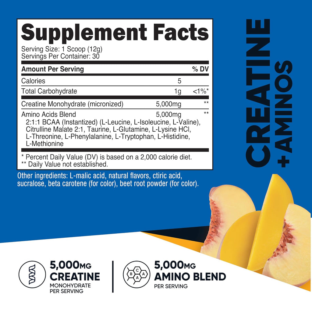 Peach mango creatine aminos supplement