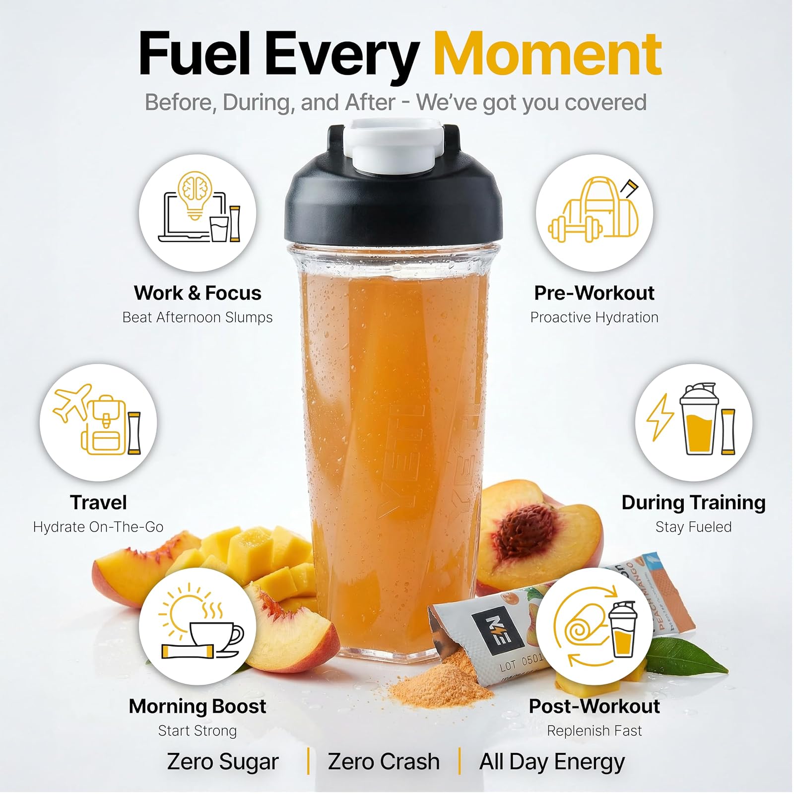 peach mango electrolyte packets for energy