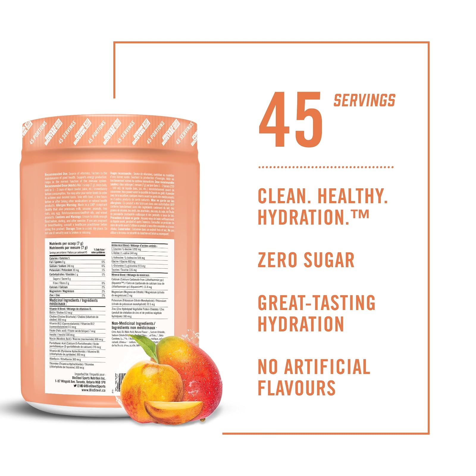 peach mango electrolyte powder for athletes