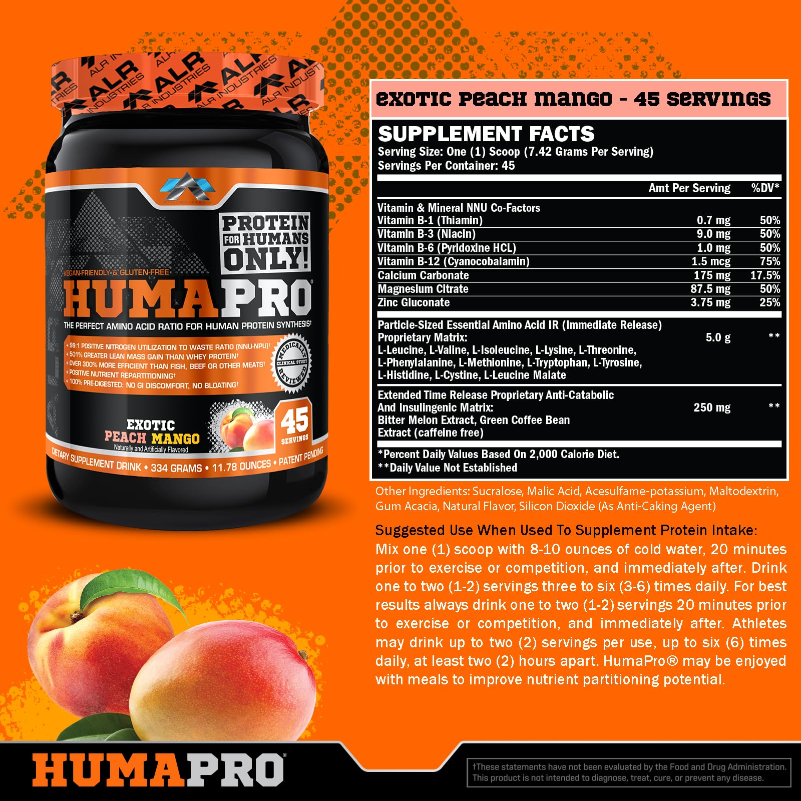 Peach mango flavour EAA supplement