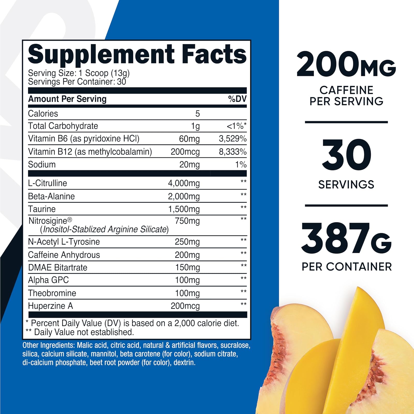 Peach mango pre-workout for focus
