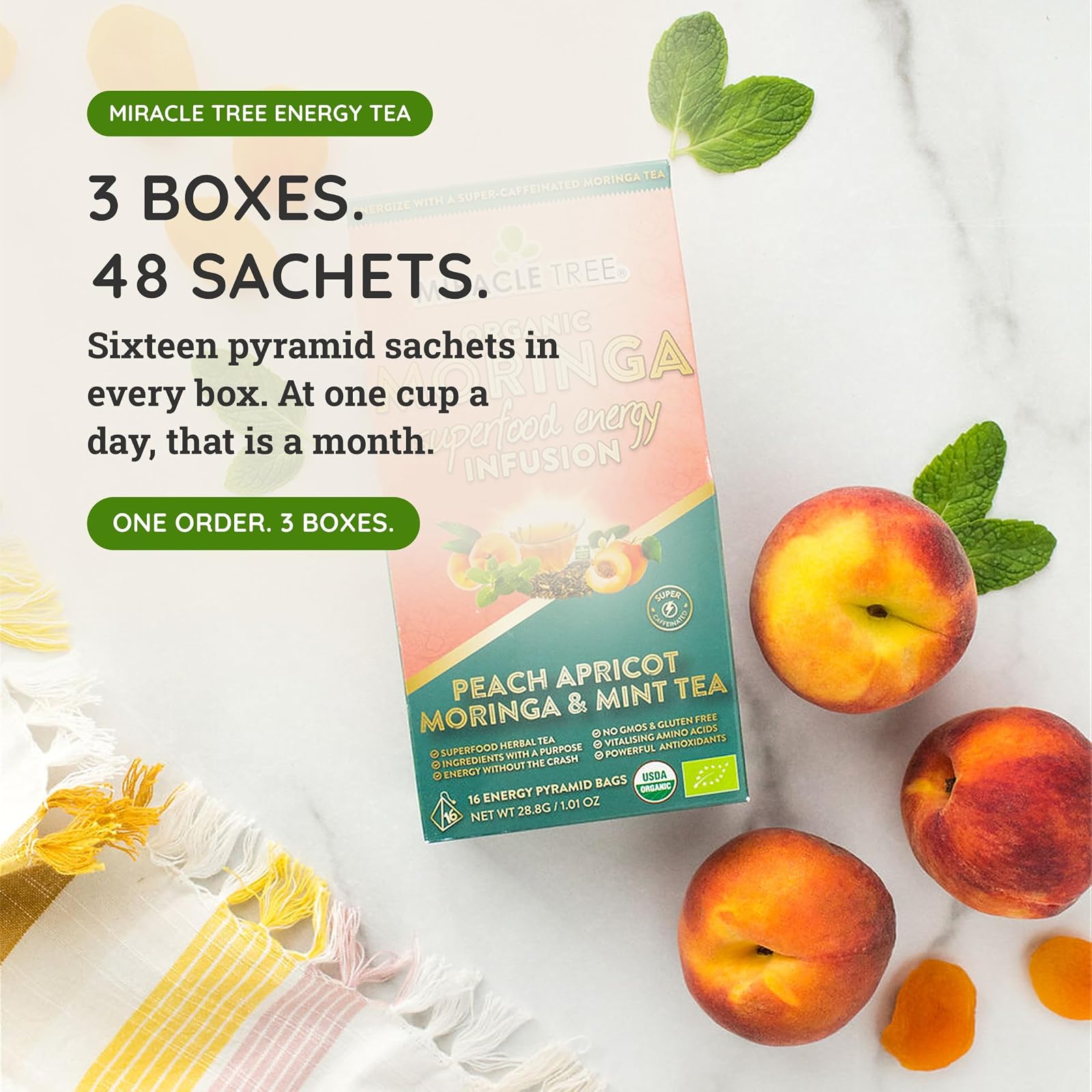peach mint apricot herbal tea blend