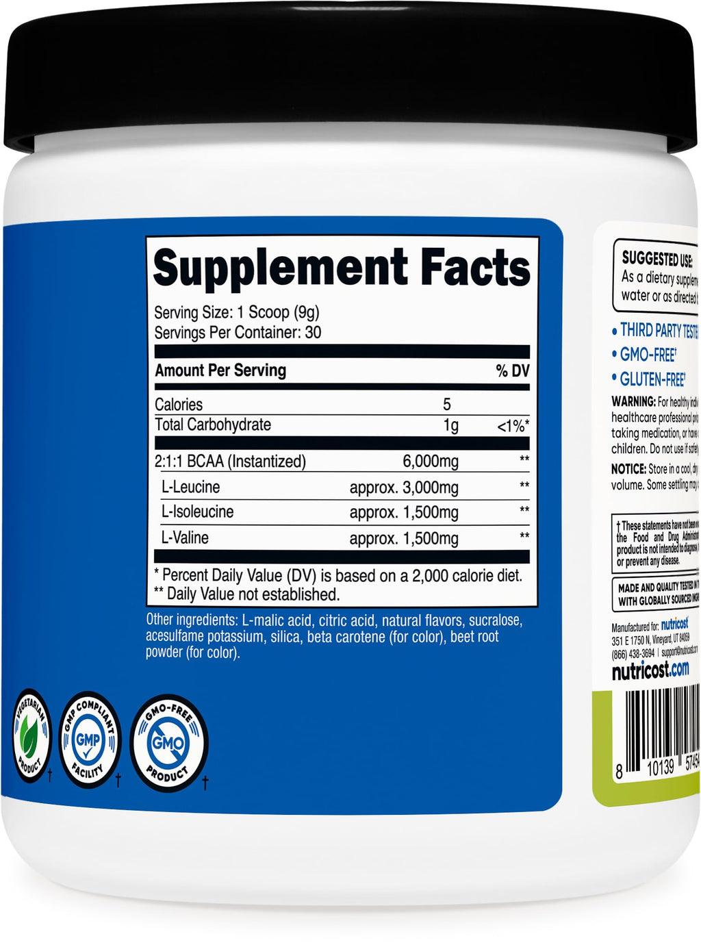 Peach Pear flavour BCAA supplement