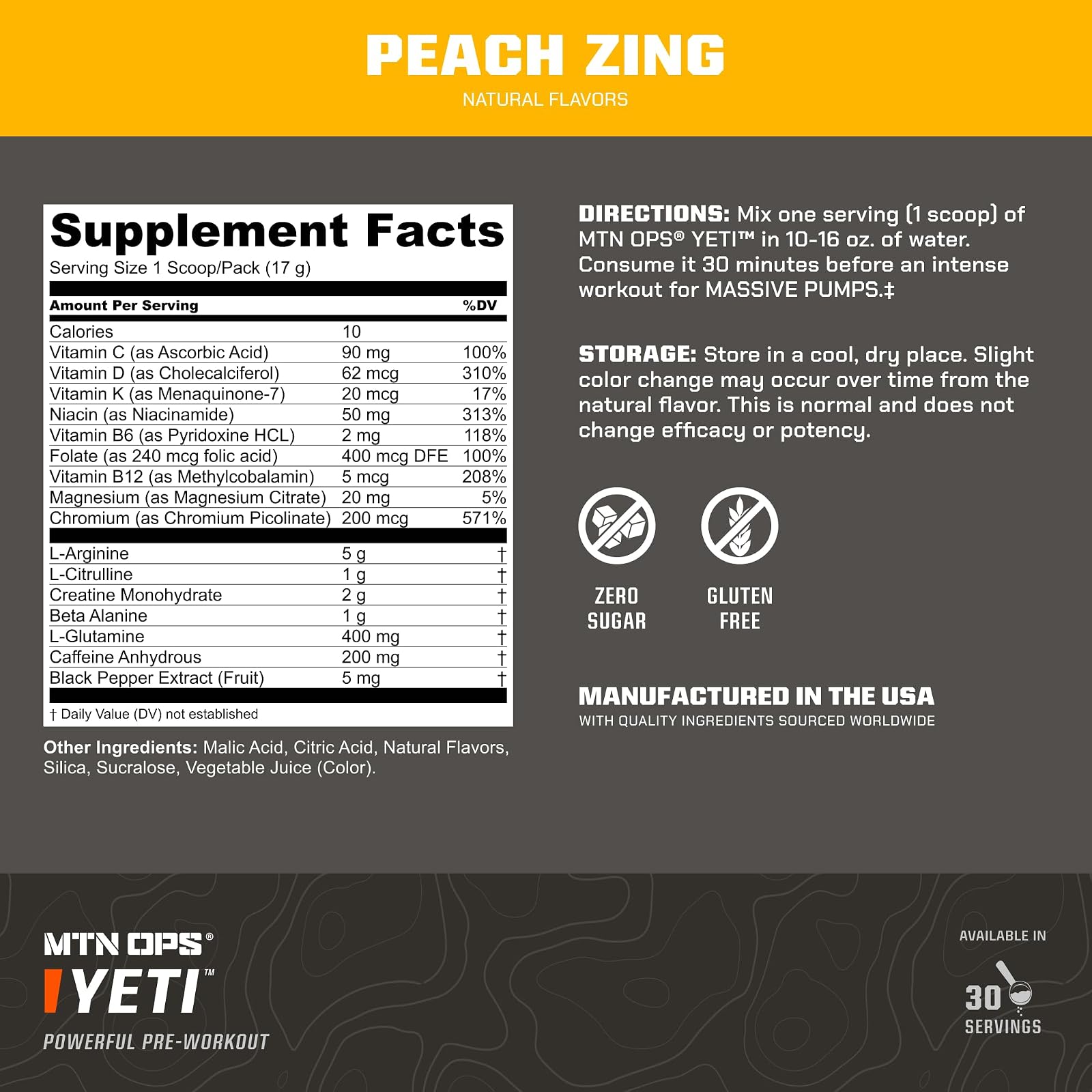 Peach Zing pre-workout energy boost