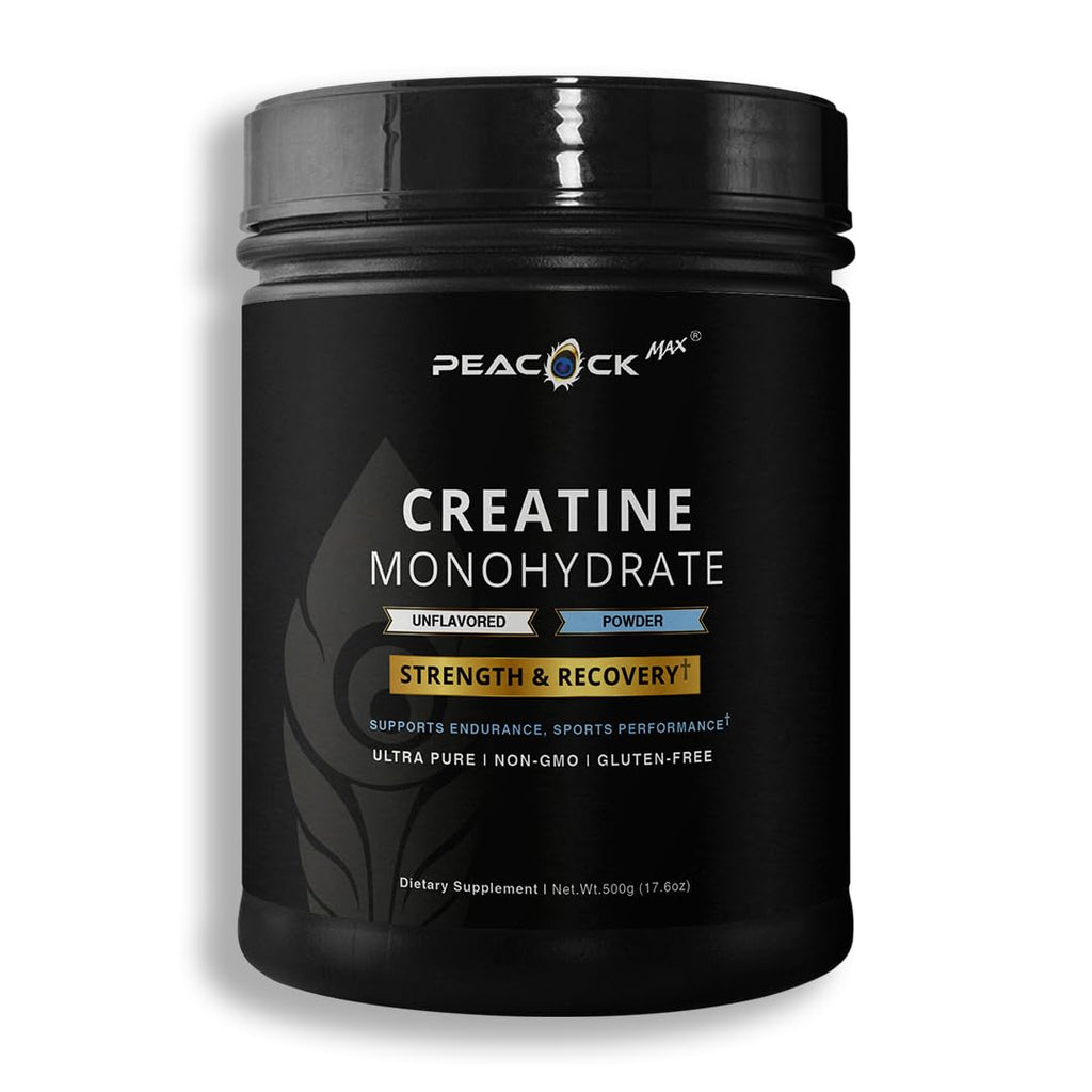 Peacock Max creatine monohydrate powder