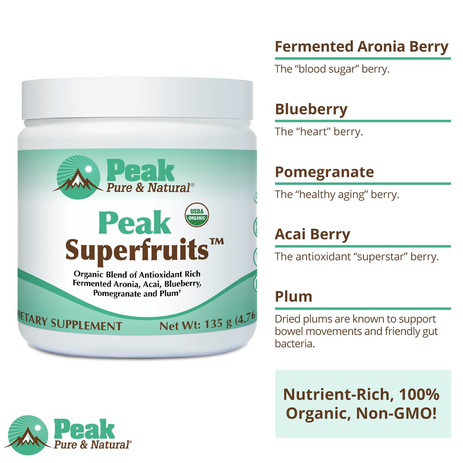 Peak Organic superfood for smoothies