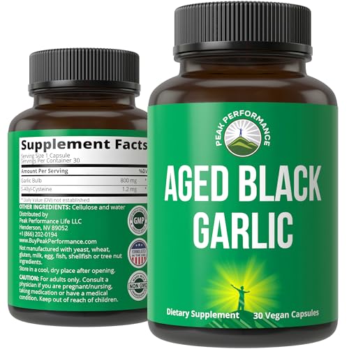 Peak Performance aged black garlic capsules