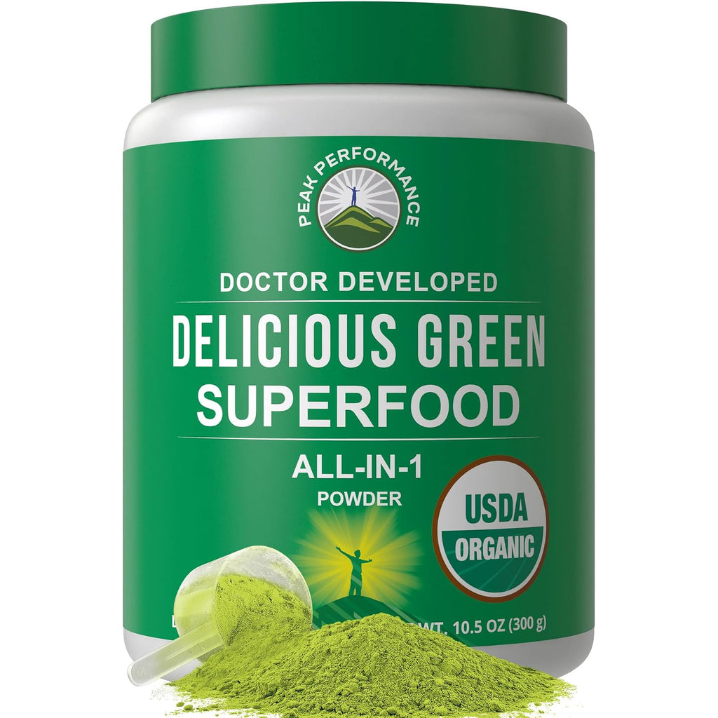 Peak Performance organic greens powder nutrition