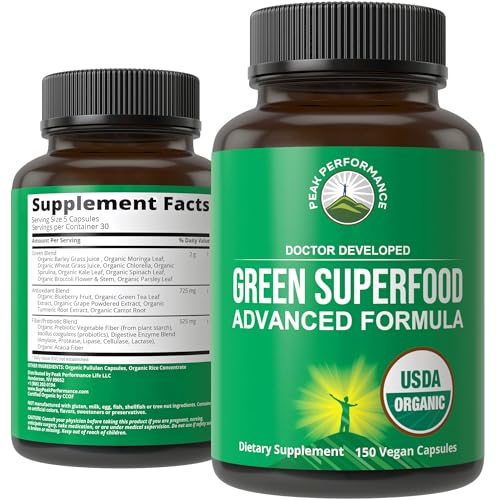 Peak Performance organic super greens capsules