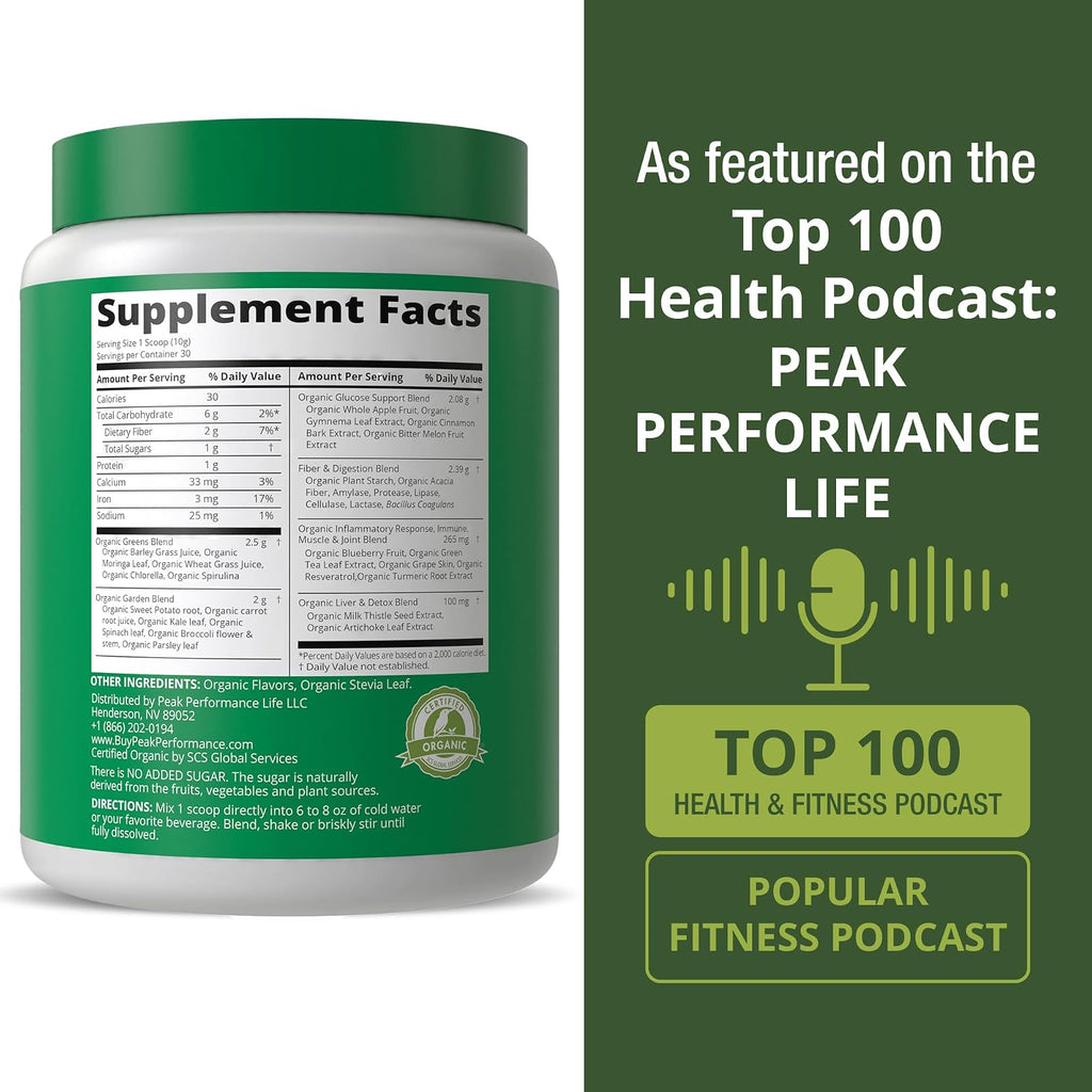 Peak Performance superfood powder for healthy lifestyle