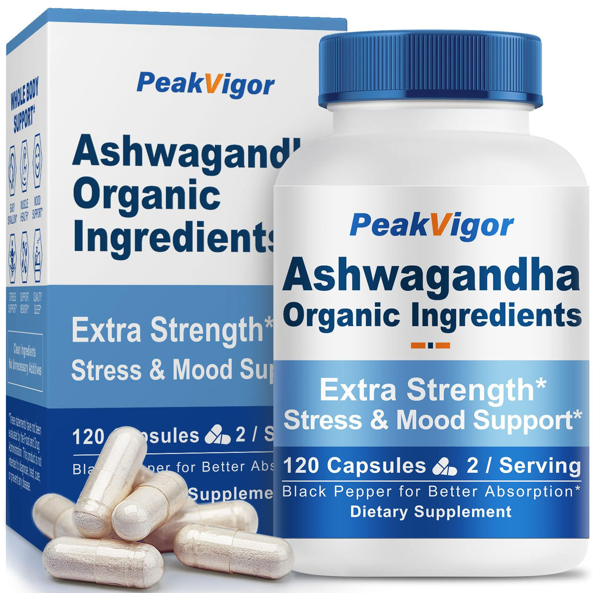 PeakVigor organic ashwagandha capsules