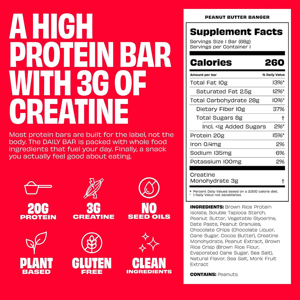 Peanut butter protein bar snack