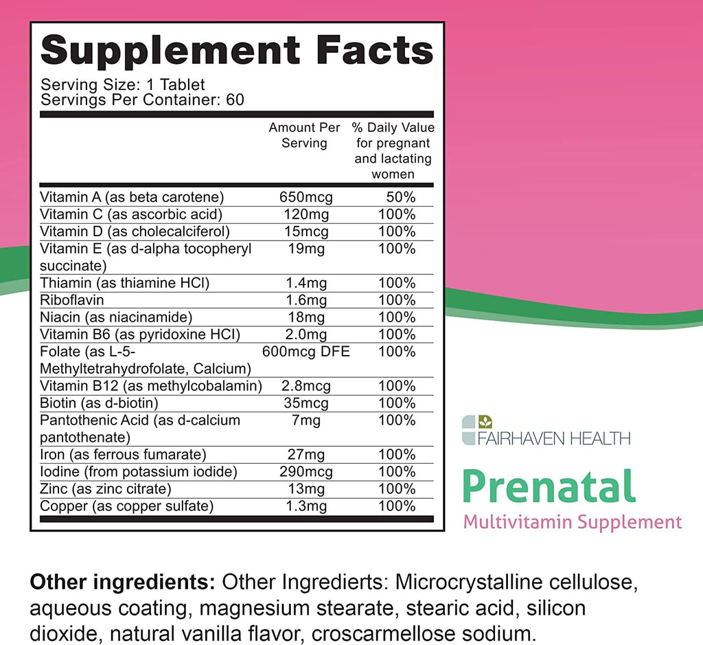 Peapod prenatal multivitamin with essential nutrients
