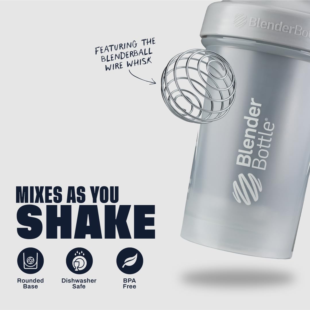 Pebble Grey BlenderBottle for protein shakes