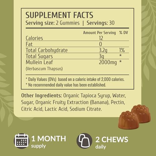 Pectin-based mullein chews for wellness