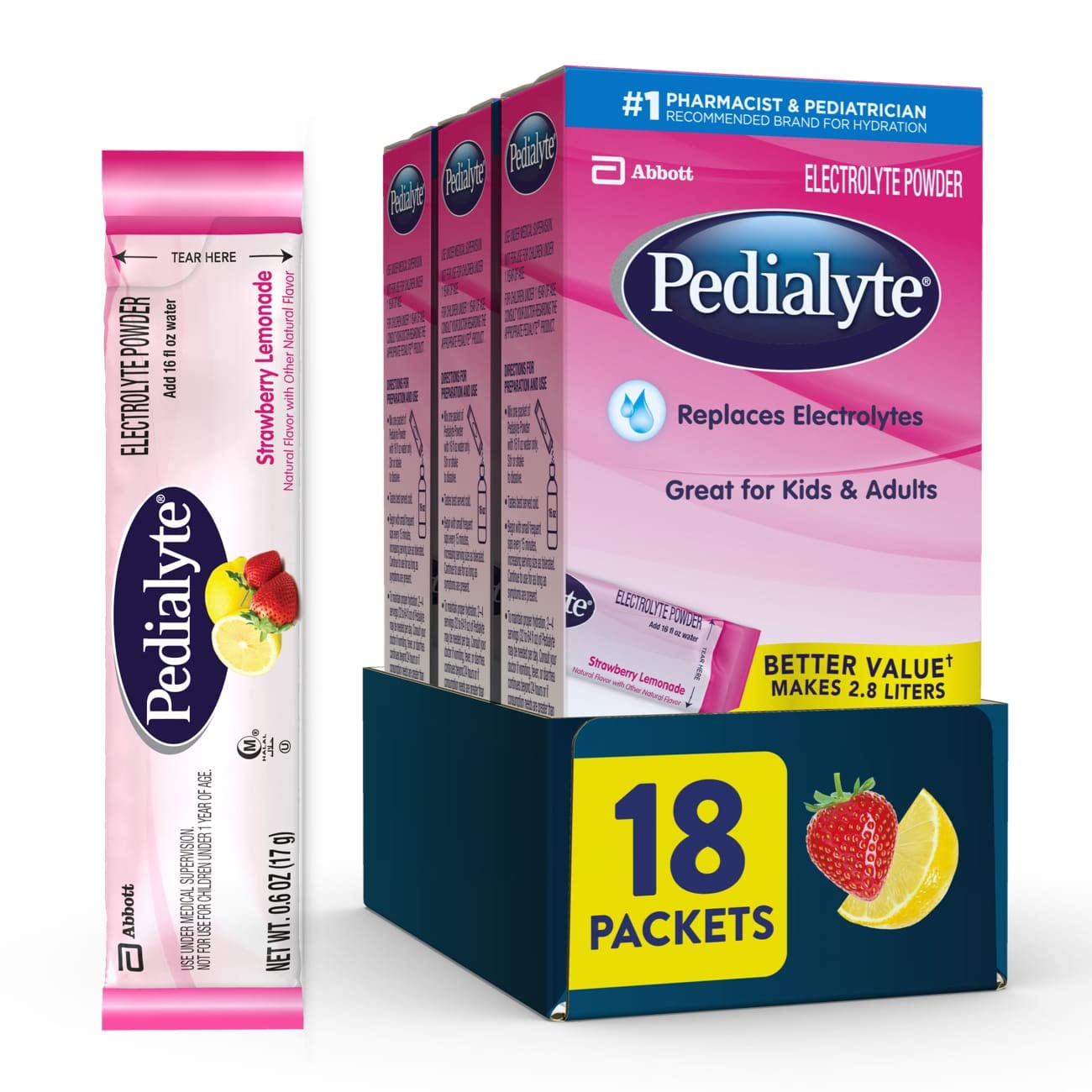 Pedialyte electrolyte powder for hydration