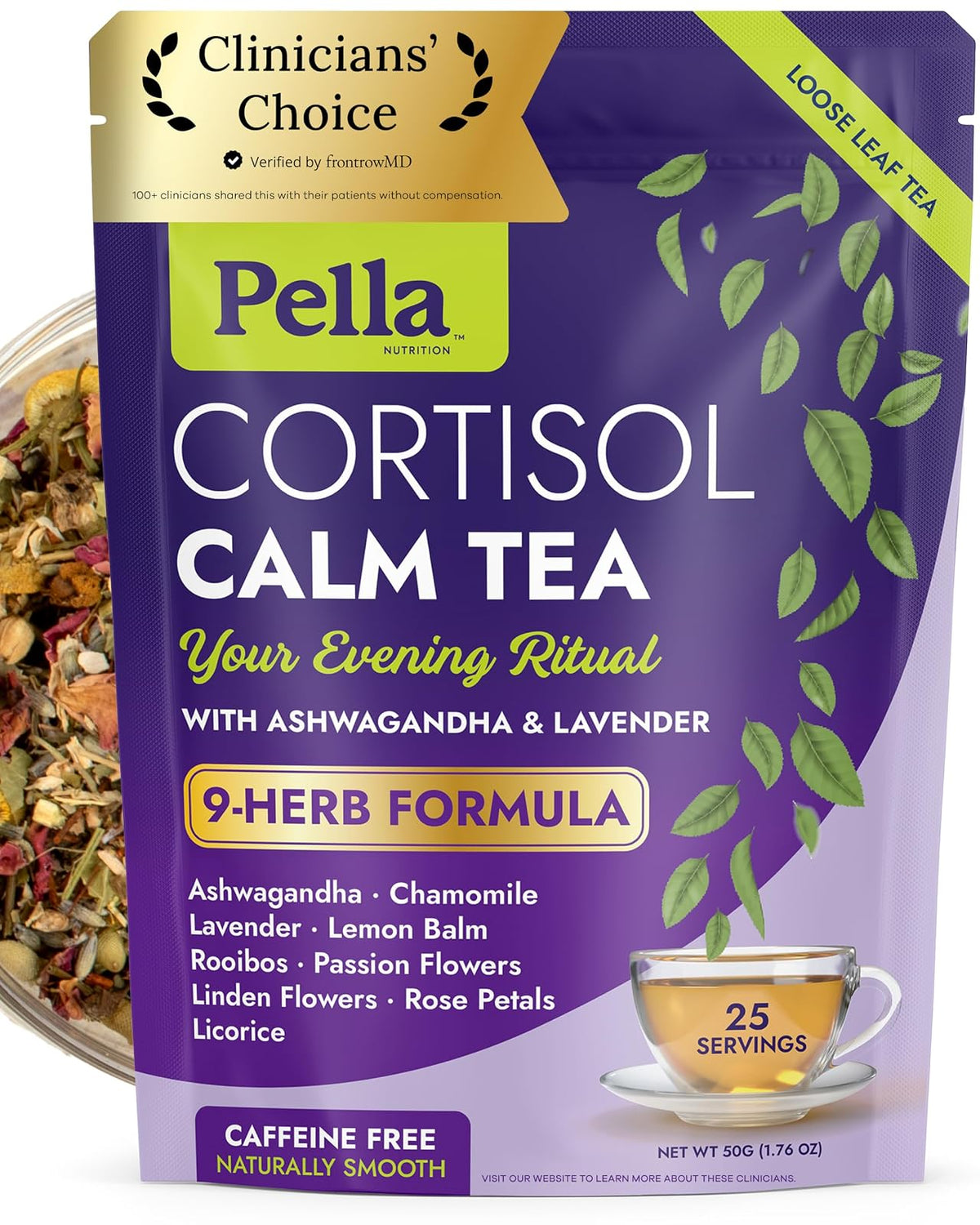 Pella Nutrition Cortisol Calm tea benefits