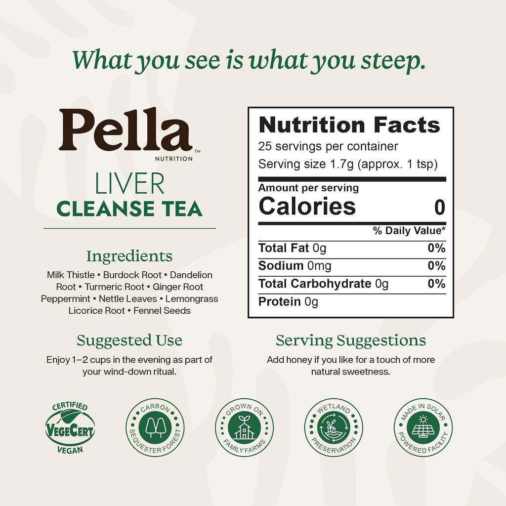Pella Nutrition herbal tea for liver health