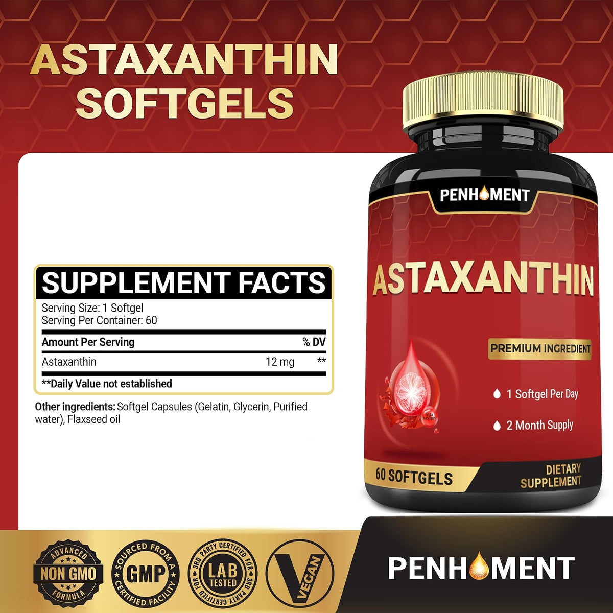 Penhoment Astaxanthin antioxidant benefits