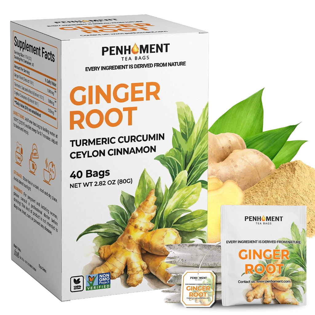 PENHOMENT ginger tea bags with turmeric