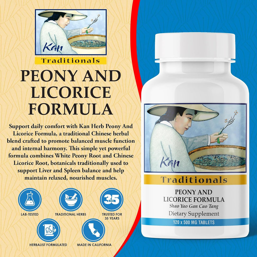 Peony and licorice herbal supplement