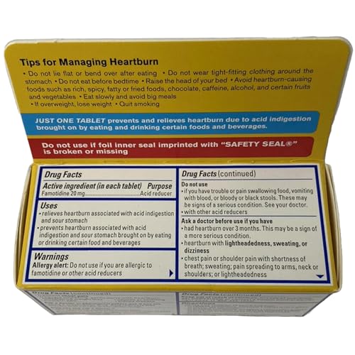 Pepcid Max Strength antacid tablets for quick relief