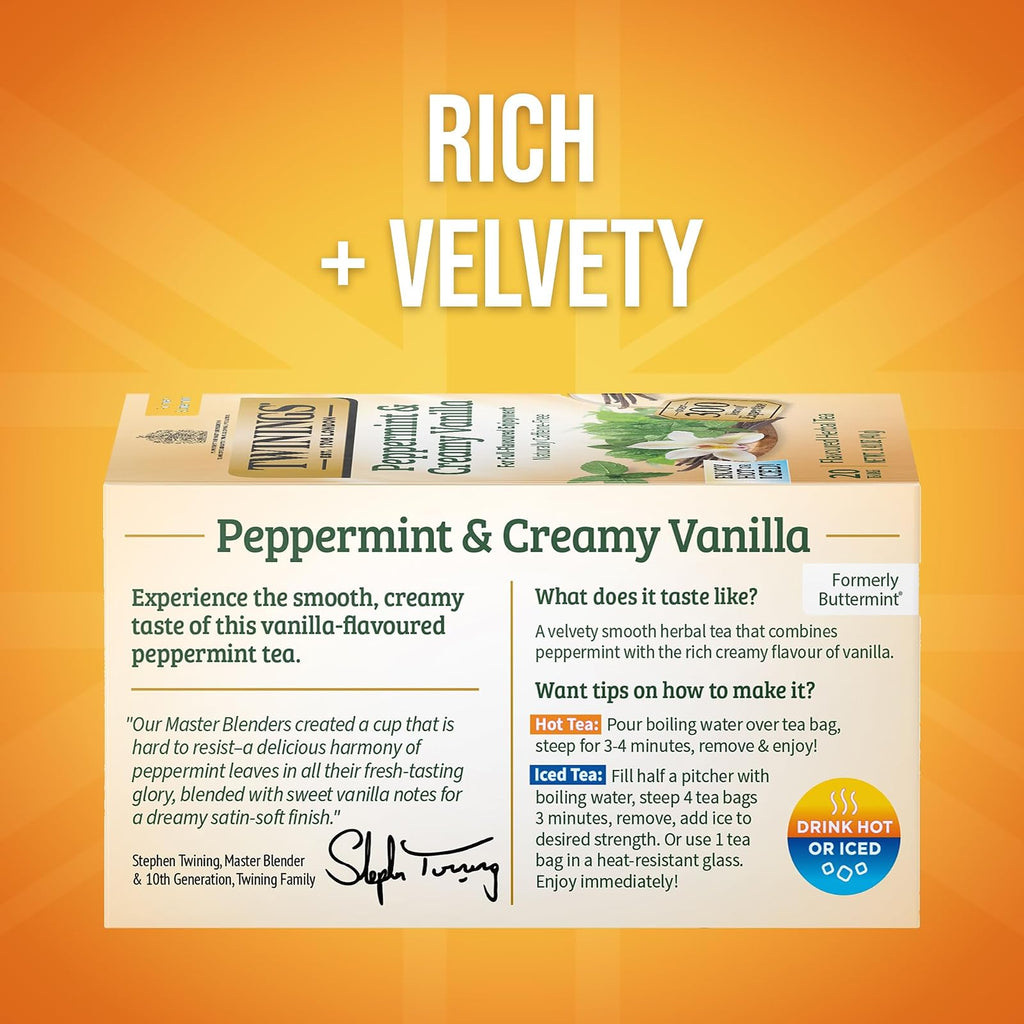 Peppermint and creamy vanilla infusion