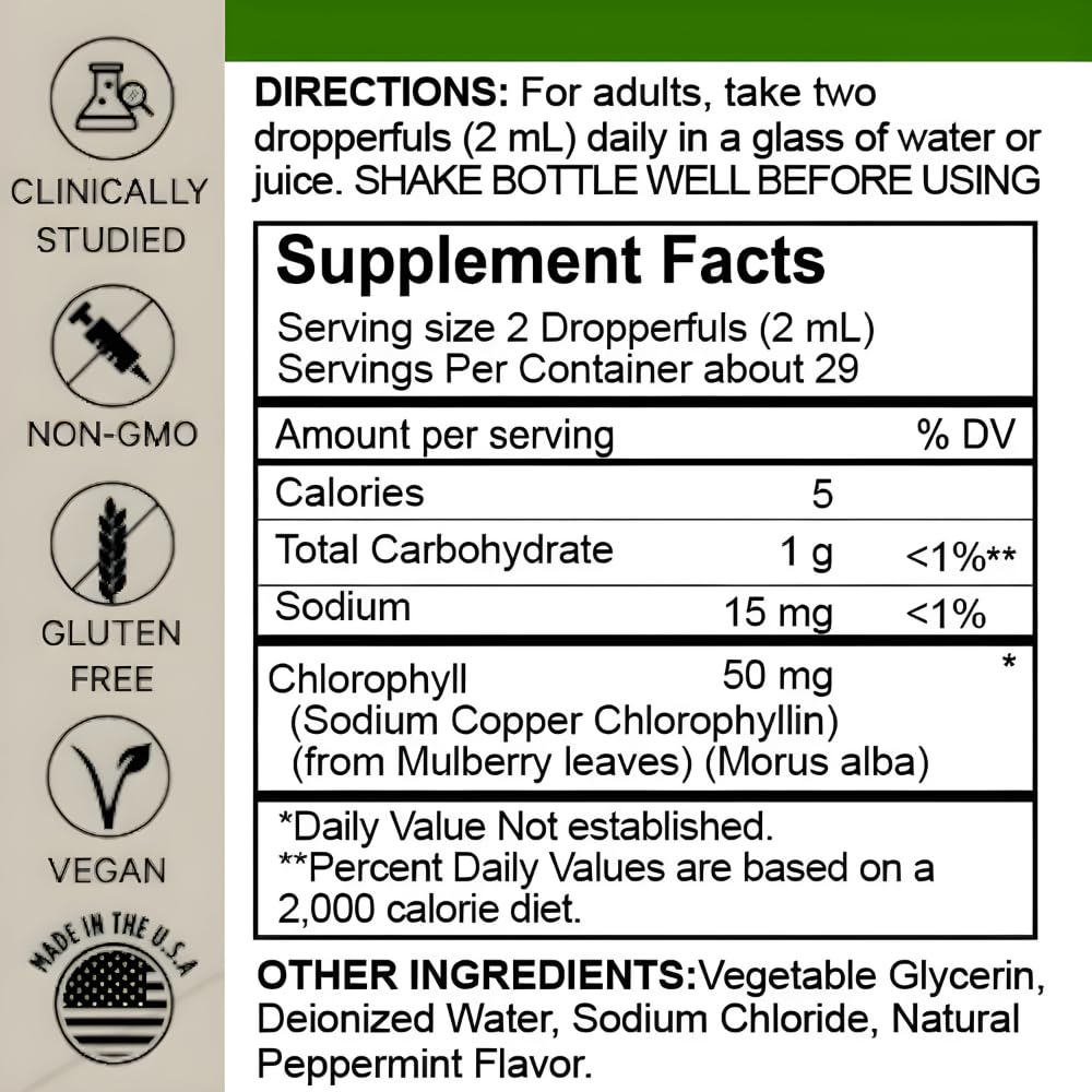 peppermint flavor chlorophyll drops