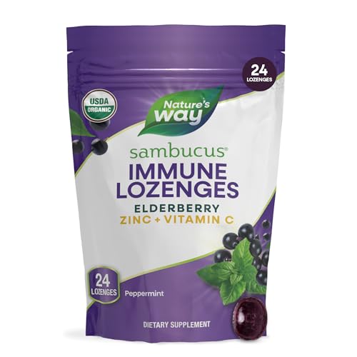 Peppermint flavored elderberry throat lozenges