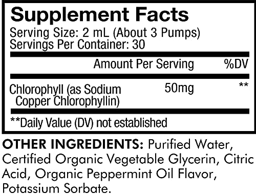 peppermint flavour chlorophyll liquid