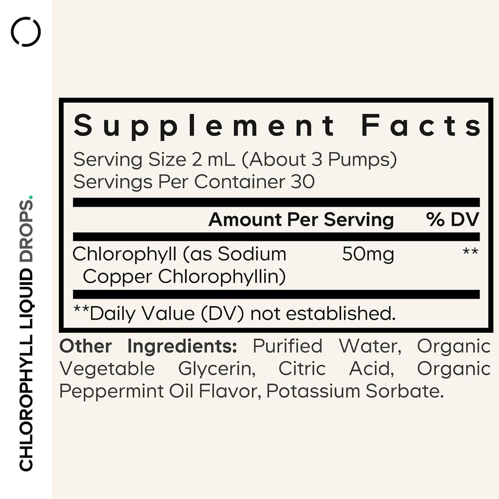 peppermint flavoured chlorophyll drops