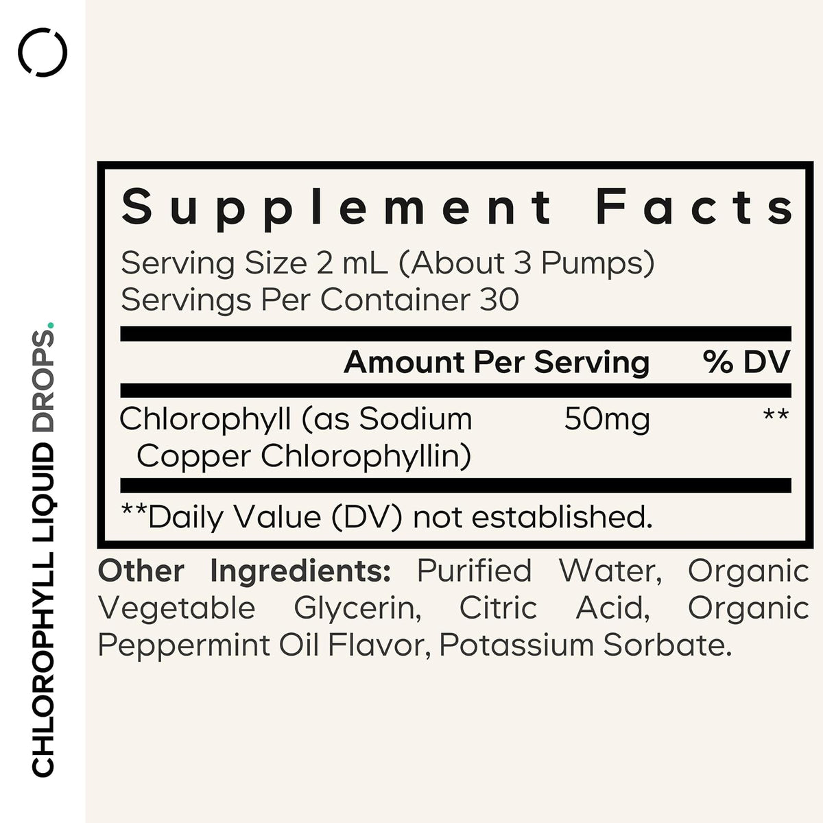 peppermint flavoured chlorophyll drops