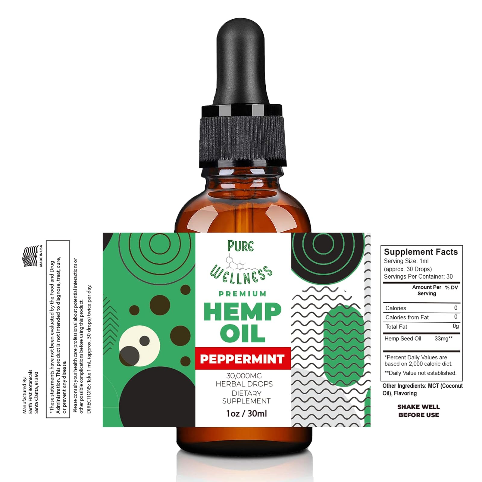 Peppermint infused omega oil drops