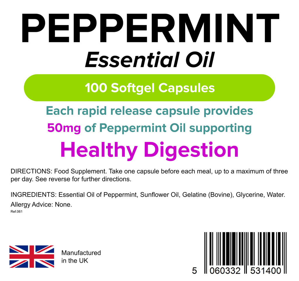 Peppermint oil capsules UK made
