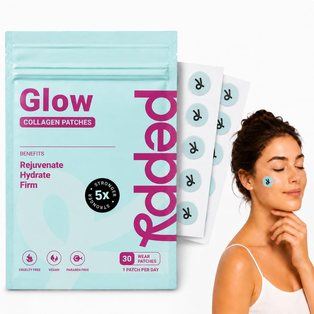 Peppy Glow collagen patches for hydration