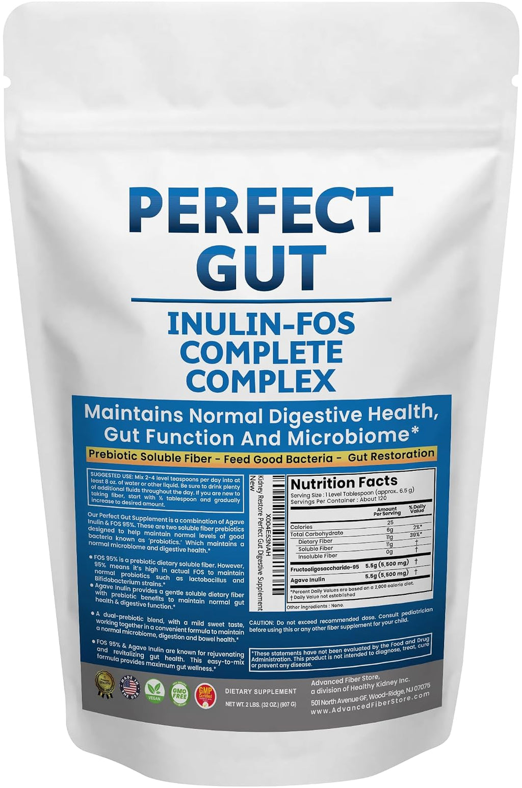 Perfect Gut Inulin FOS Powder benefits