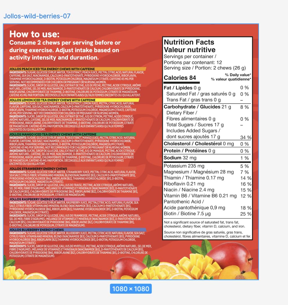 performance enhancing energy chews